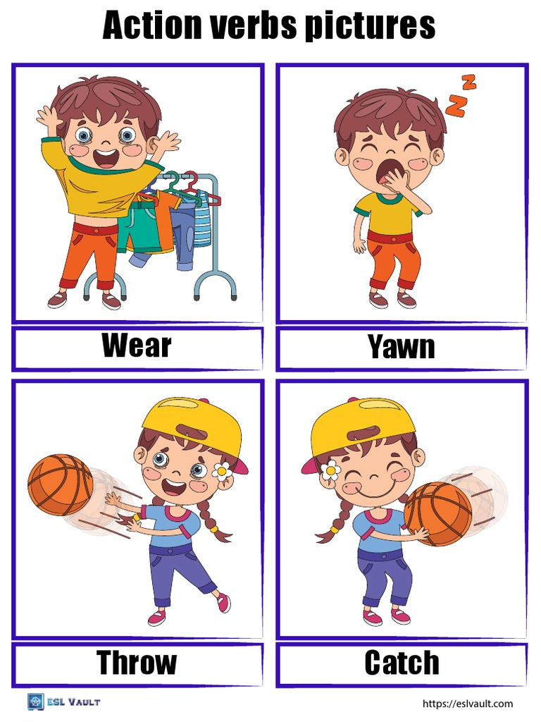 Action Verb Flashcards 5 | PDF