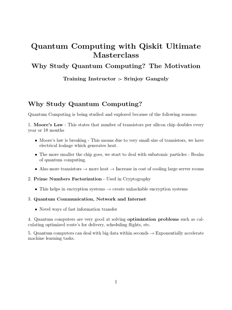 Why Study Quantum Computing (Latex) | PDF | Technology & Engineering