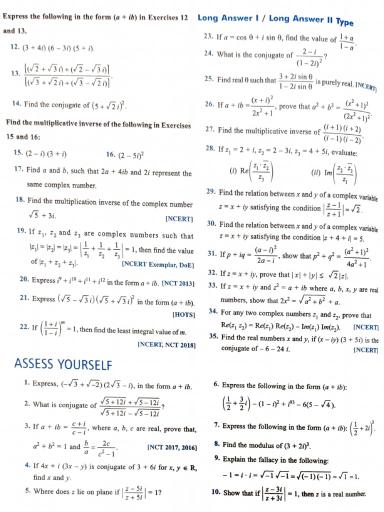 Complex Num Assignment | PDF
