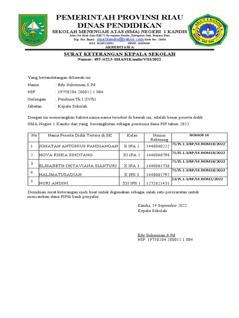 Surat Pengantar Pip | PDF