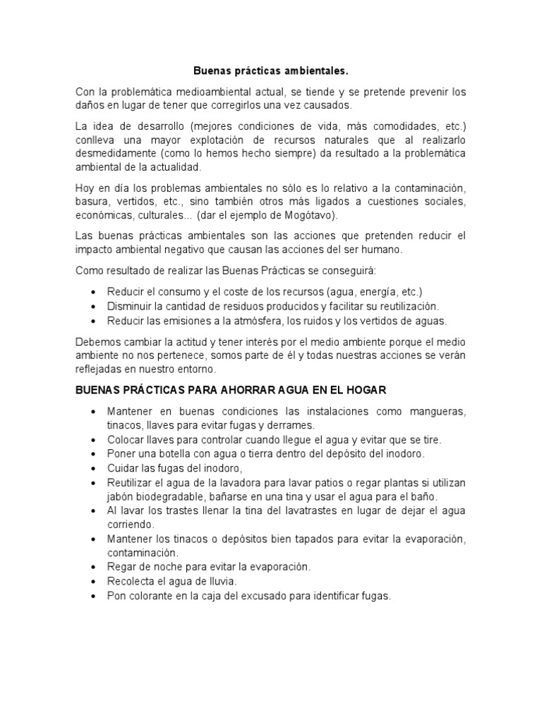 Buenas Practicas Ambientales Pdf