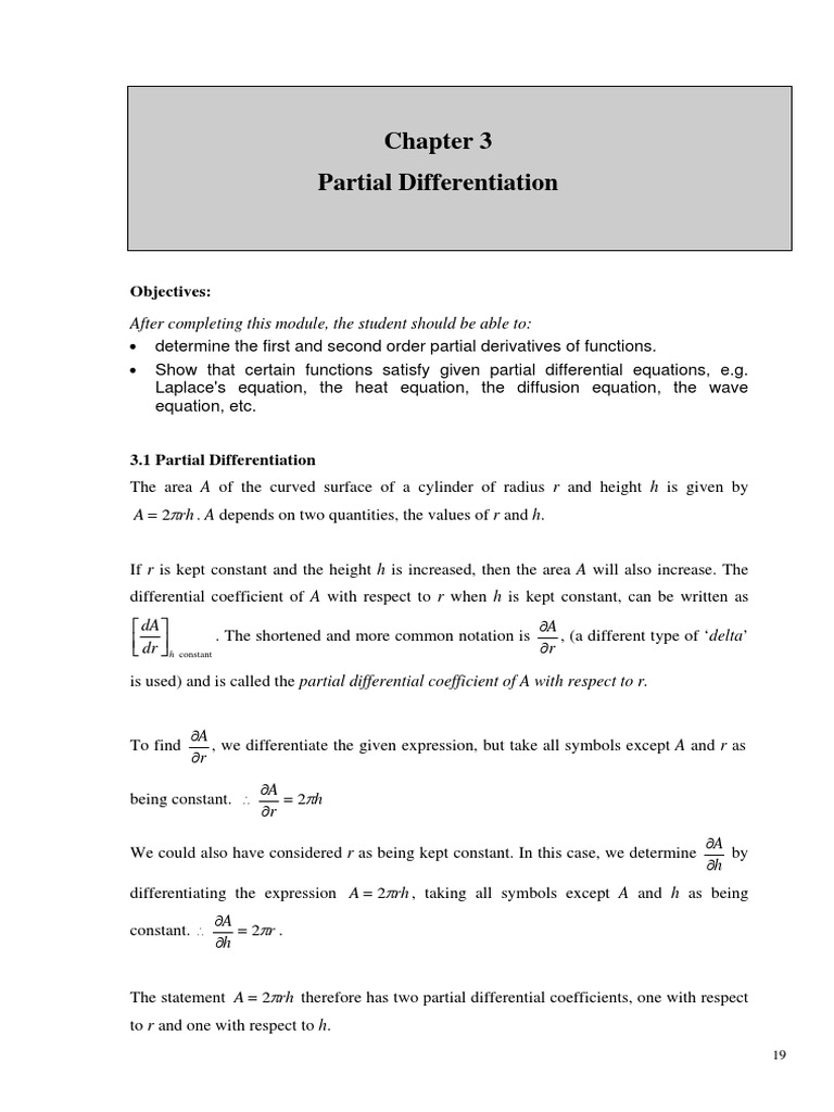 Chapter 3-Partial Derivatives | PDF | Differential Equations | Derivative