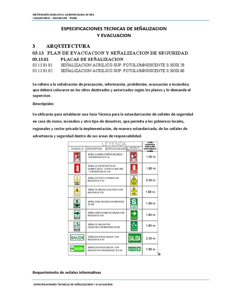 Especificaciones Tecnicas de Señalizacion | PDF | Pintar | Transducción ...