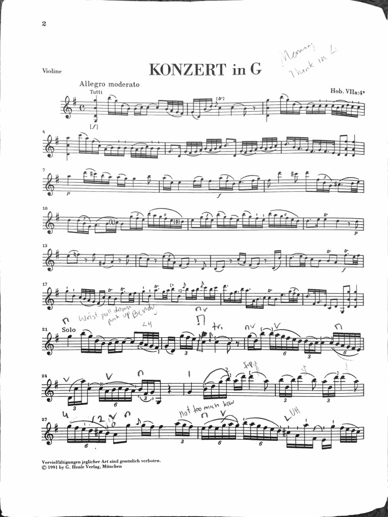 Haydn Concerto in G | PDF