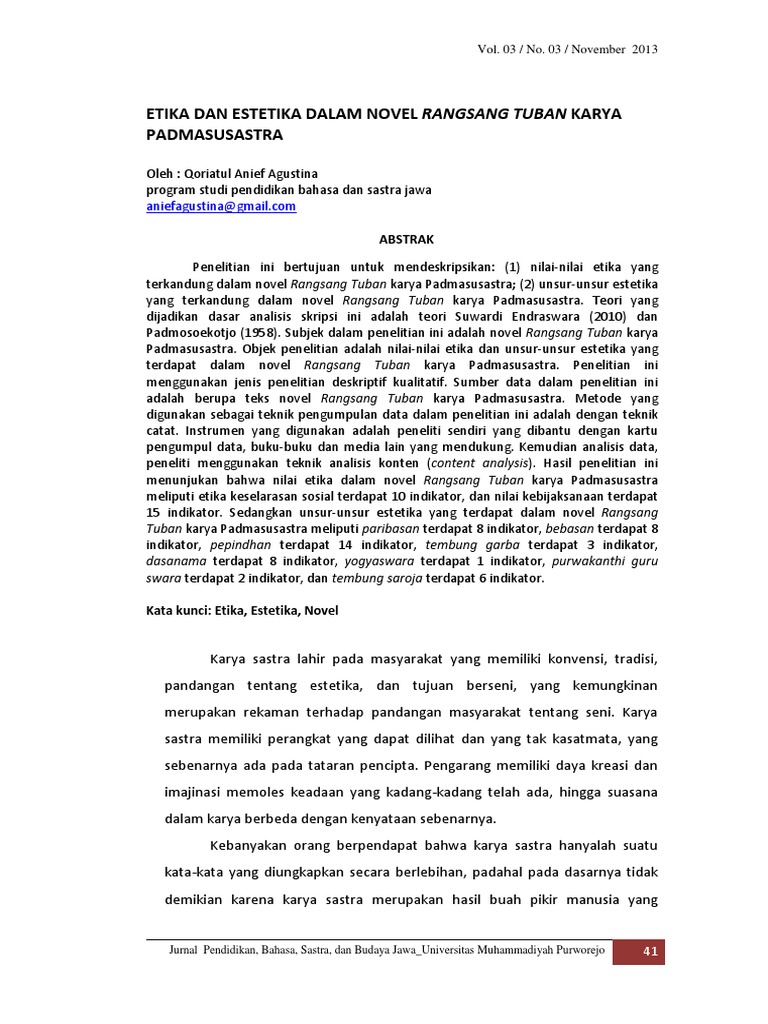 Etika dan Estetika dalam Novel | PDF