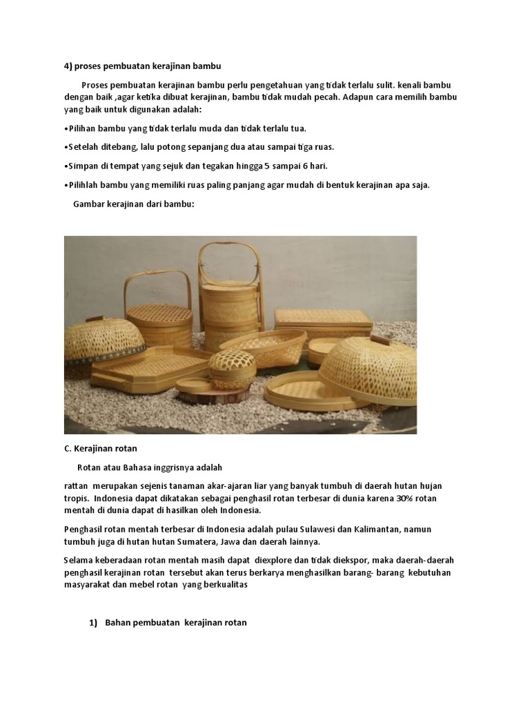 4) Proses Pembuatan Kerajinan Bambu | PDF
