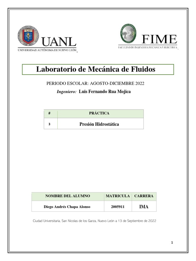 Práctica 3 - Mec Fluido | PDF | Presión | Medida de presión