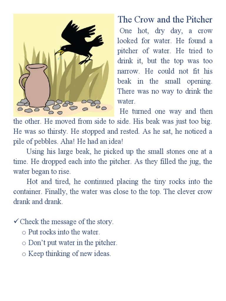 The Crow and The Pitcher | PDF