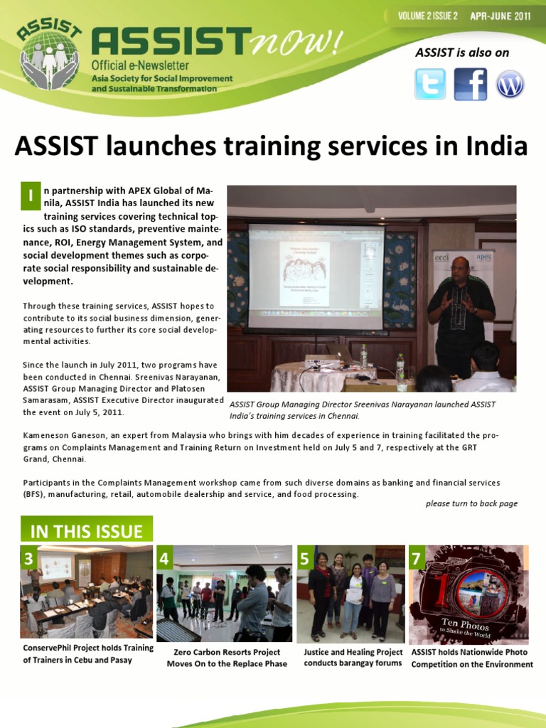 ASSIST India Launches Training Services | PDF | Customer Relationship ...