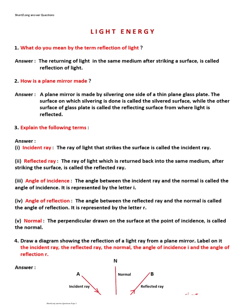 Ftre Class8 | Download Free PDF | Reflection (Physics) | Light