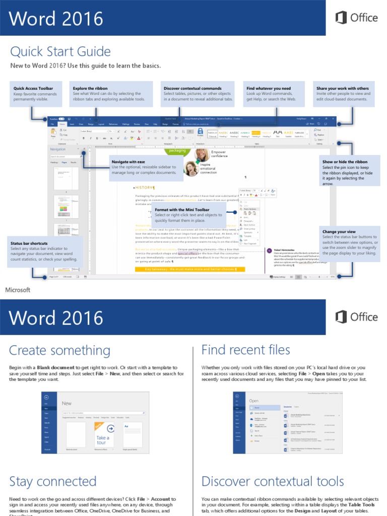 Word 2016 QUICK START WIN | PDF | Computing | System Software