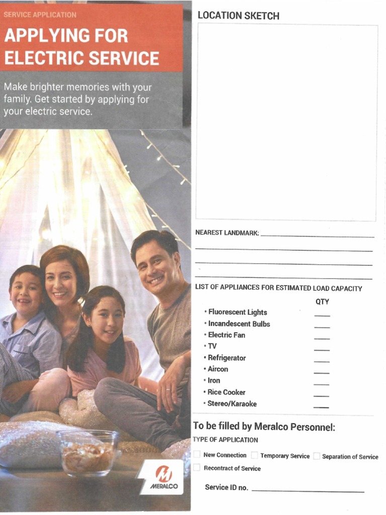 Meralco Application Form | PDF