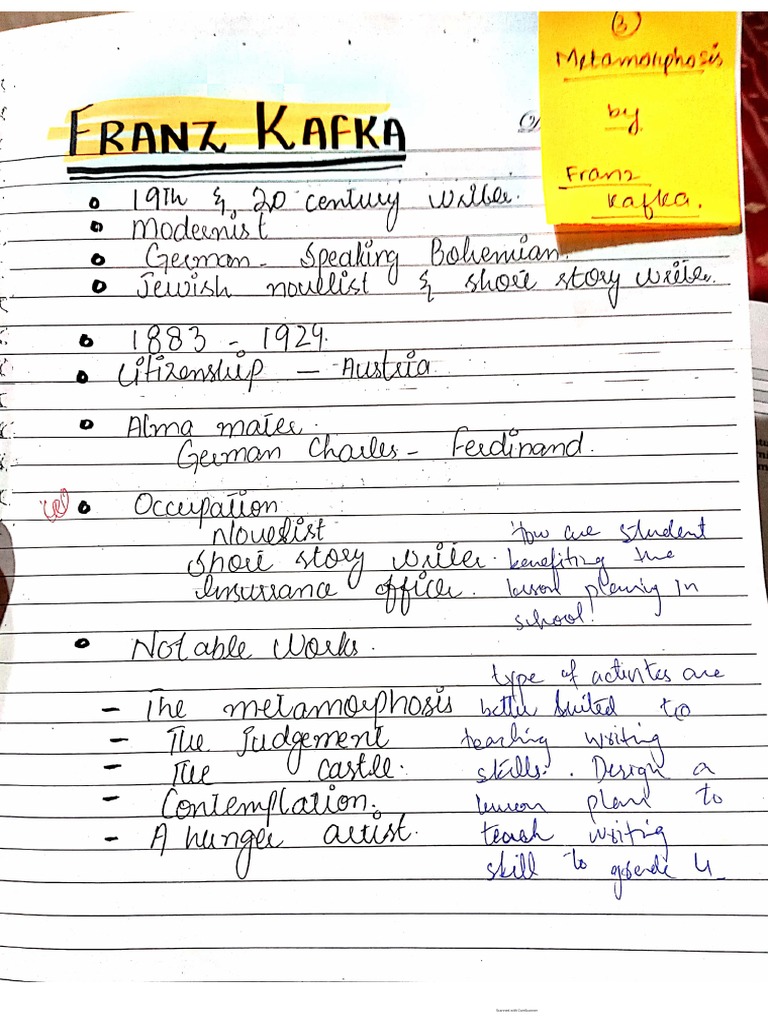 Metamorphosis (Handwritten Notes) | PDF