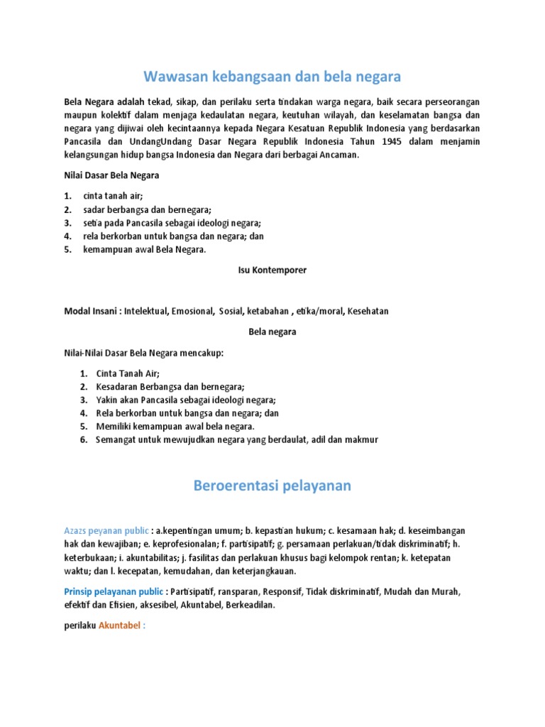 Wawasan Kebangsaan Dan Bela Negara | PDF