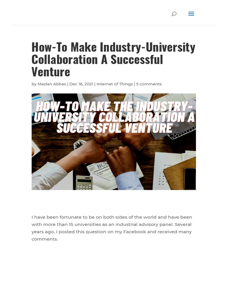 Successful Industry-University Collaboration | PDF | Internet Of Things ...