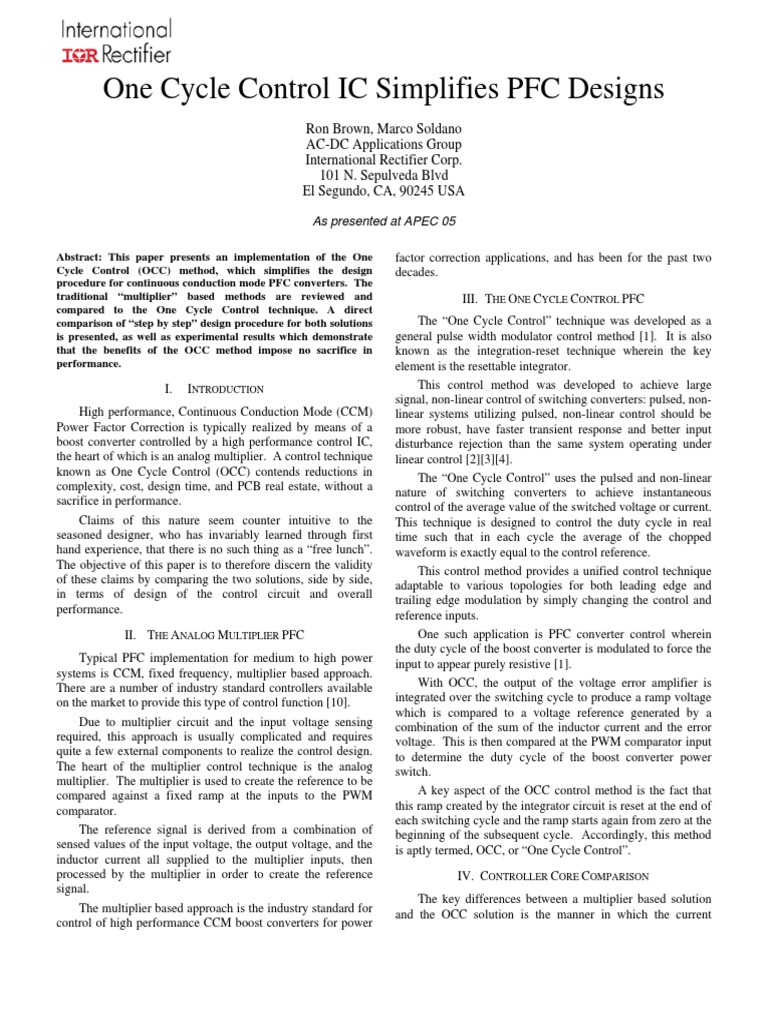 Infineon-One Cycle Control IC Simplifies PFC Designs-Article-v01 00-EN ...