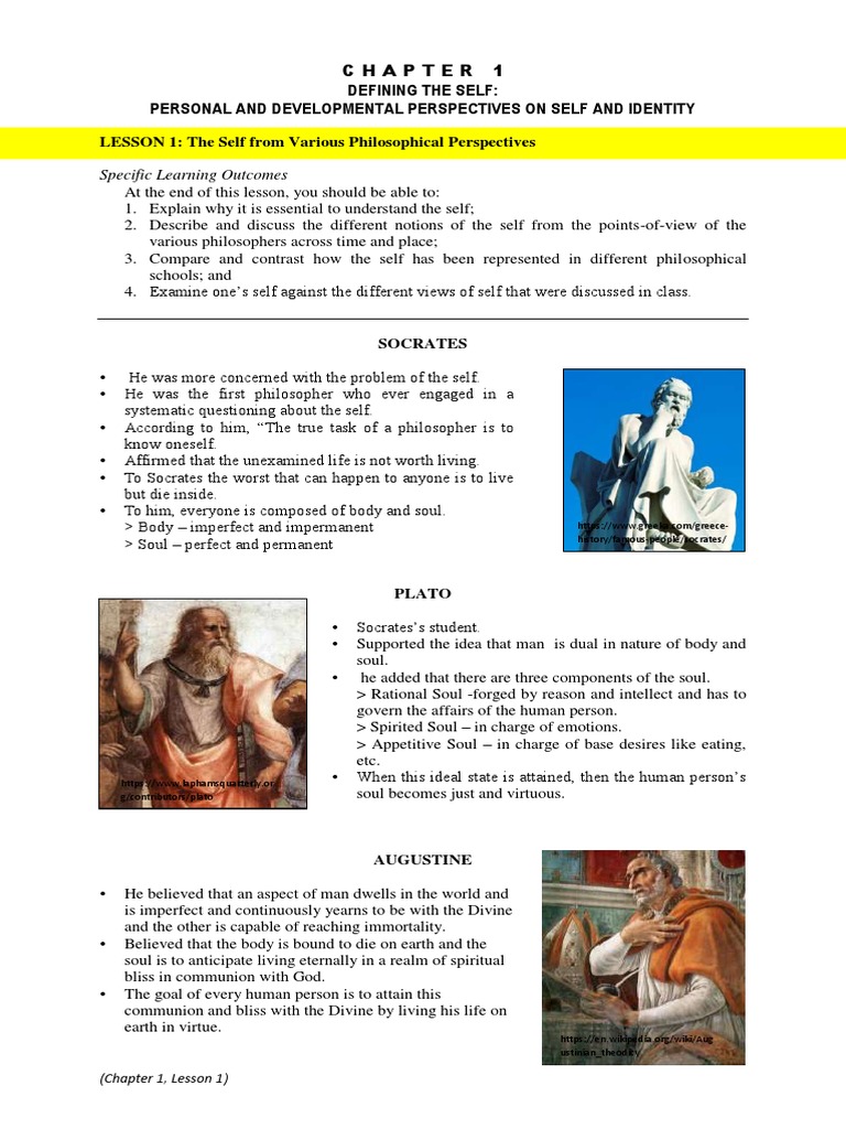 UTS - Chapter 1, Lesson 1 | PDF | Philosophy Of Self | Soul UTS - Chapter 1, Lesson 1 | PDF | Philosophy Of Self | Soul
