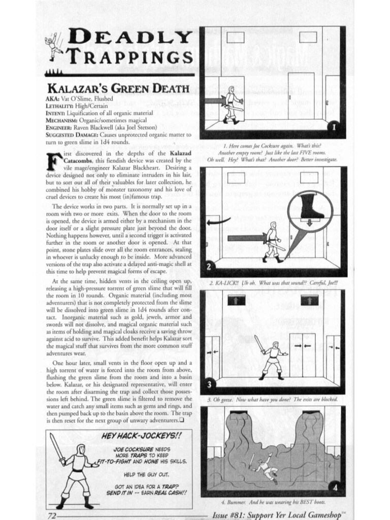 Deadly Trappings - Kalazar's Green Death (From Knights of The Dinner Table #81) - Kenzer ...