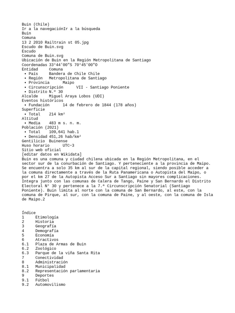 Buin Chile | PDF | Chile
