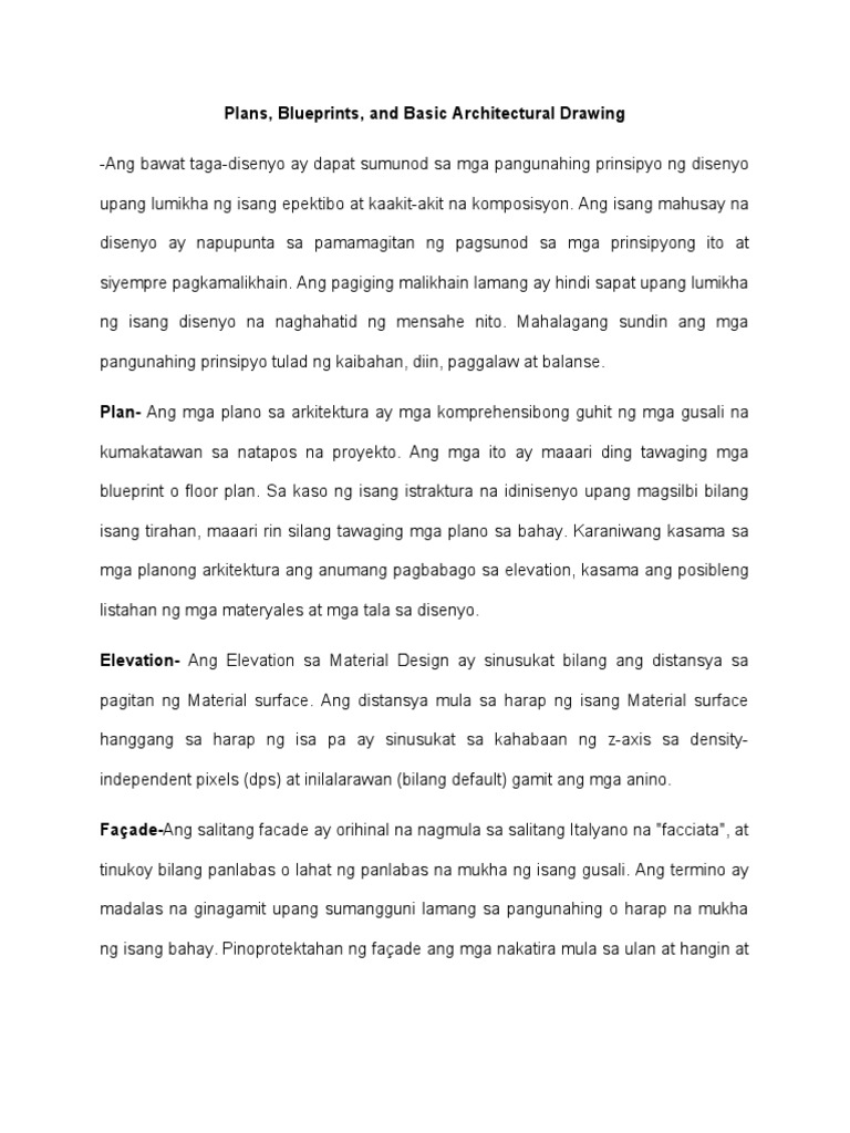 Plans, Blueprints, and Basic Architectural Drawing | PDF