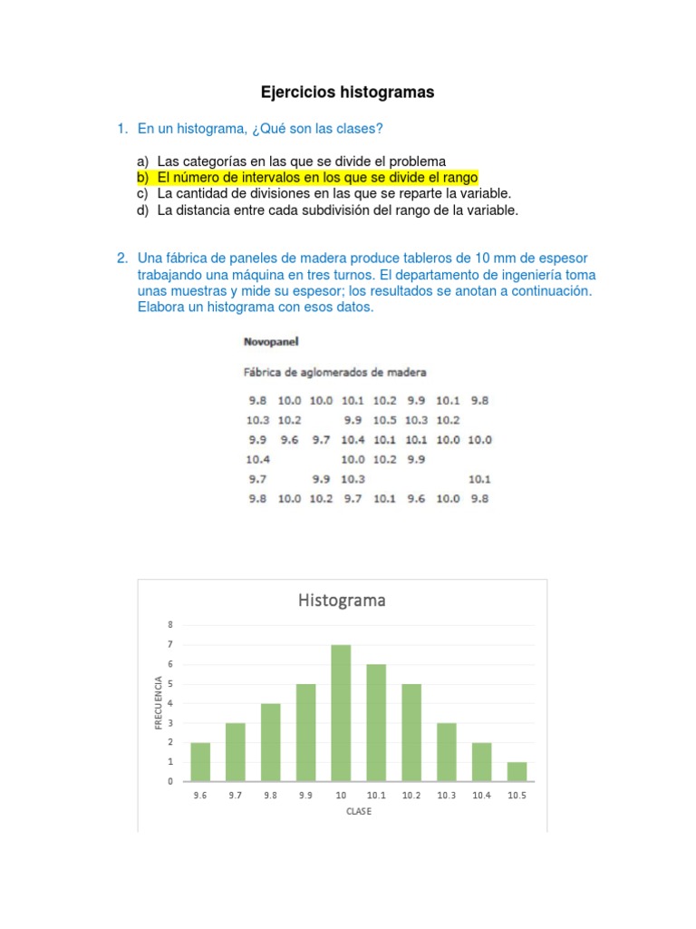 Ejercicios de Histograma | PDF | Métodos y materiales de enseñanza | Informática