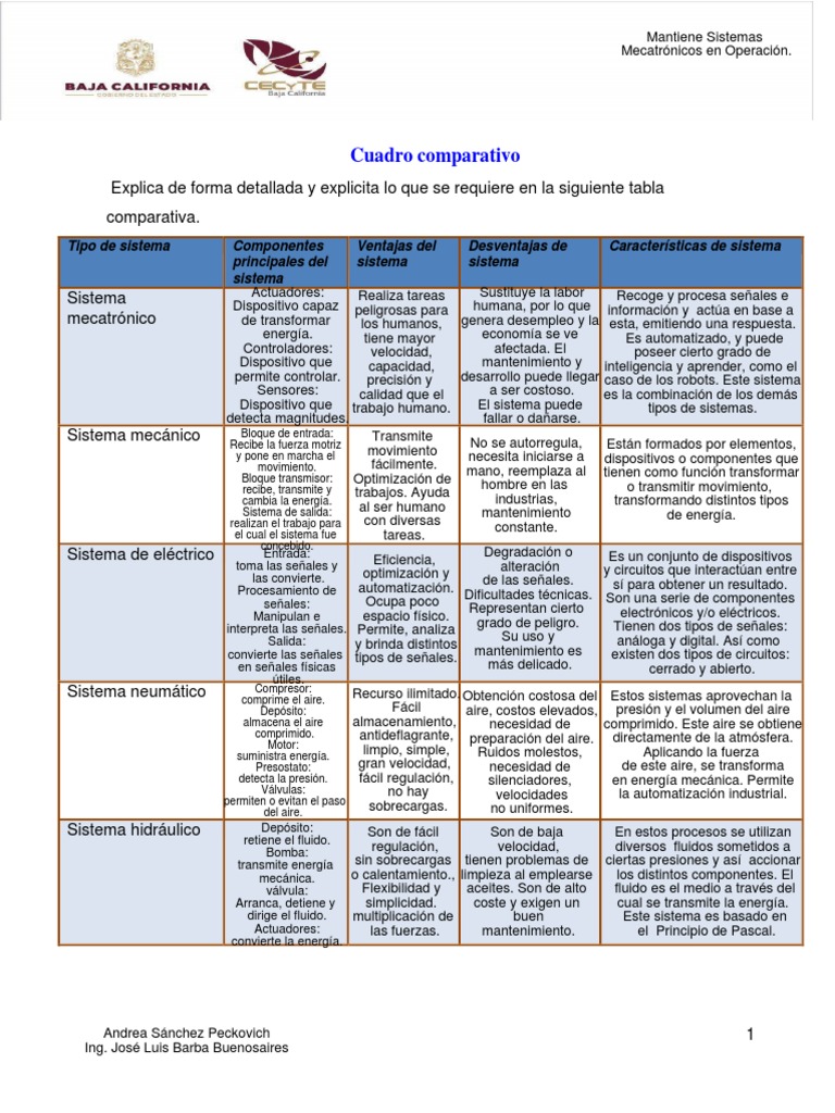Cuadro Comparativo | PDF | Sistema | Automatización