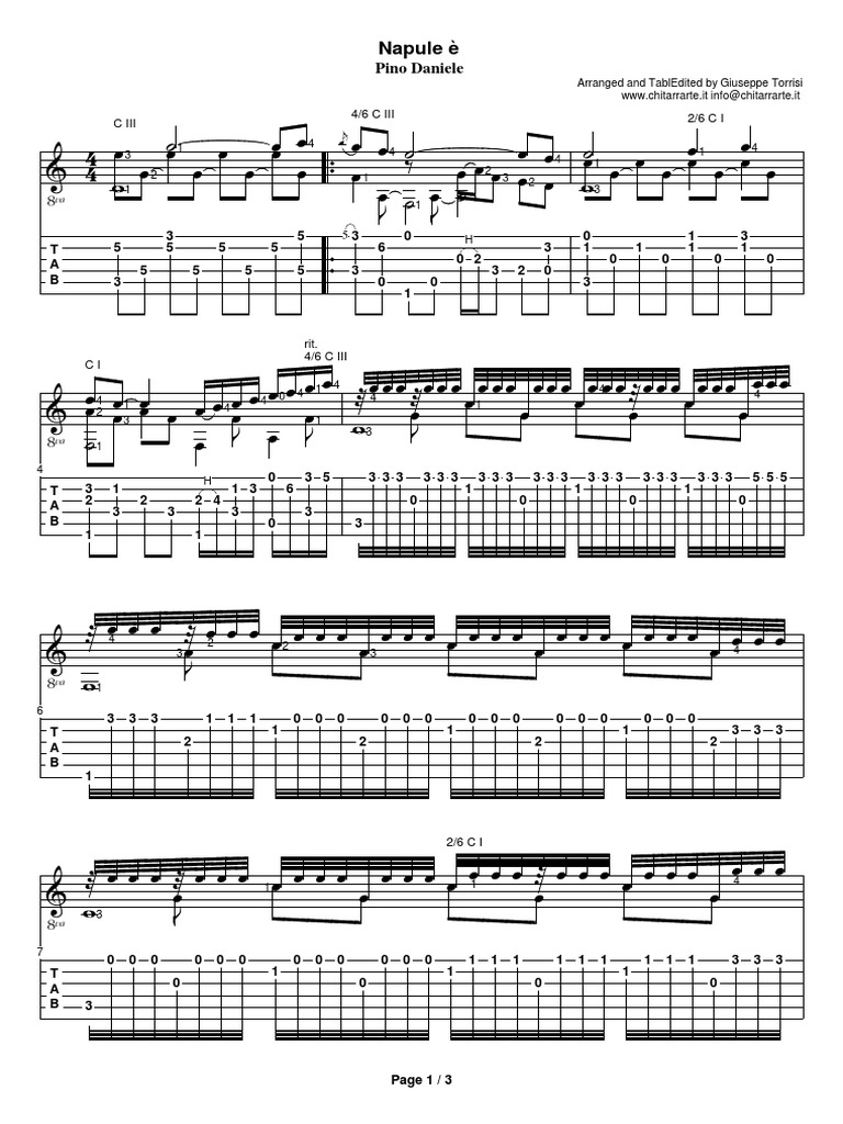 Napule e Ç (Tab) | PDF