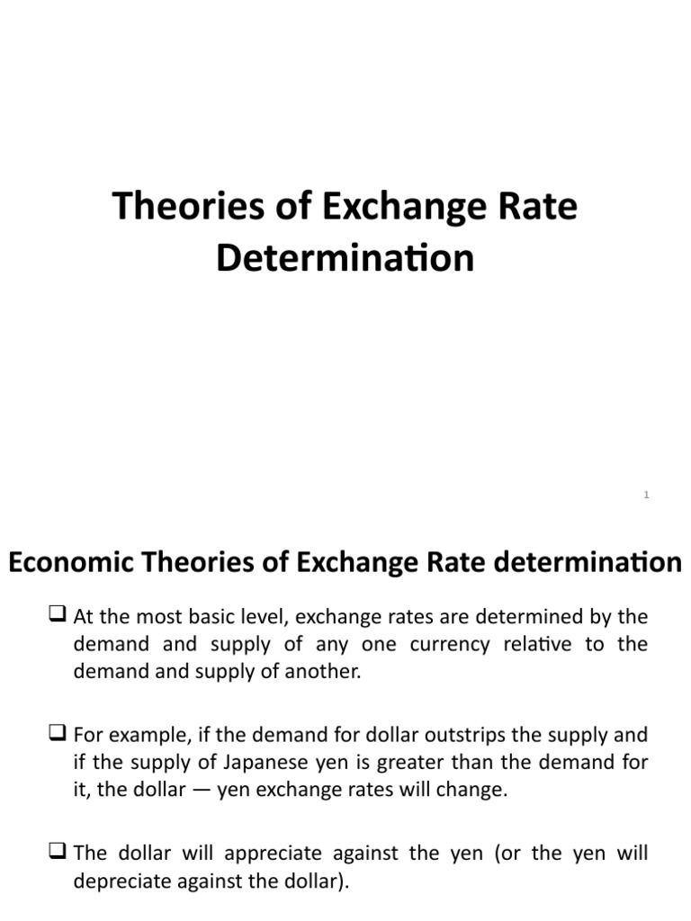Theories of Exchange Rate Determination | PDF | Cost Of Living ...