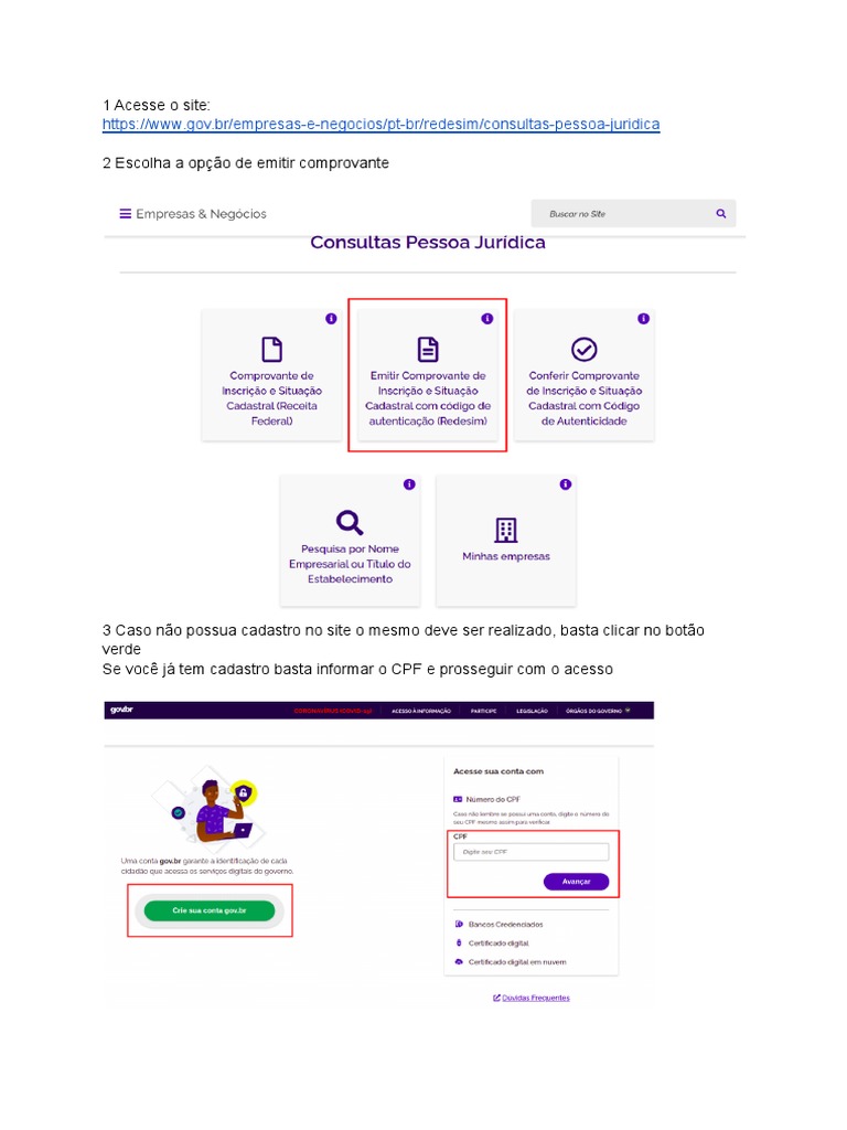 Como Emitir Comprovante de CNPJ Online | PDF | Carreira e Crescimento