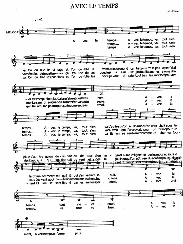 Avec Le Temps - Leo Ferré | PDF