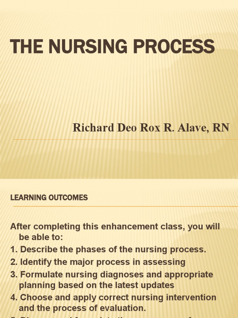 The Nursing Process | PDF | Medical Diagnosis | Nursing