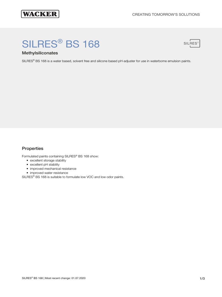 Silres BS 168 | PDF | Paint | Water