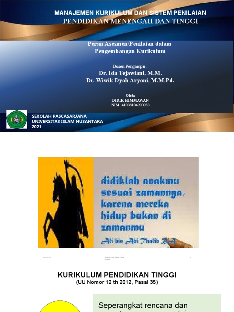 Manajemen Kurikulum - MBKM | PDF