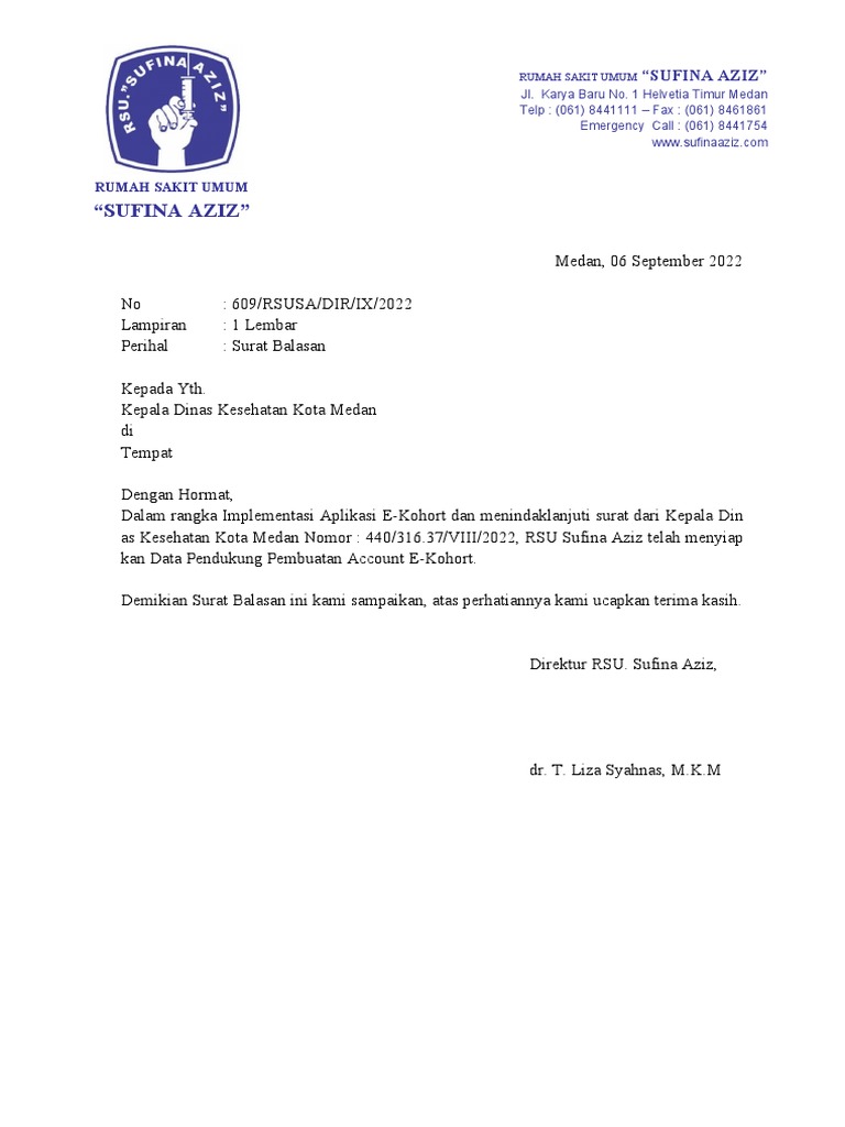 Surat Balasan E-Kohort 2022 | PDF