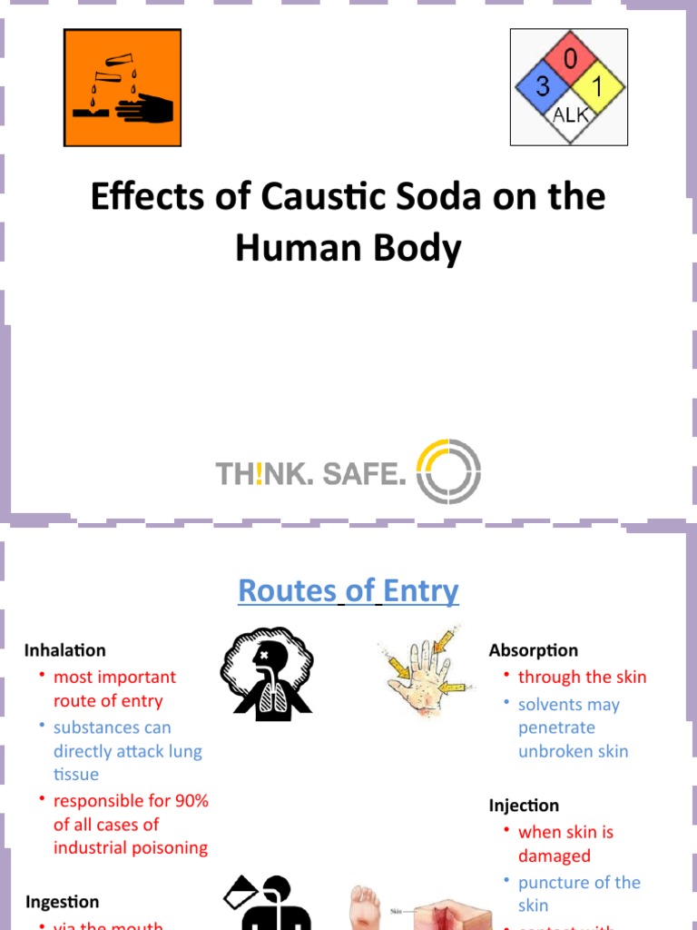 Effects of Caustic Soda On The Human Body | PDF | Sodium Hydroxide | Materials