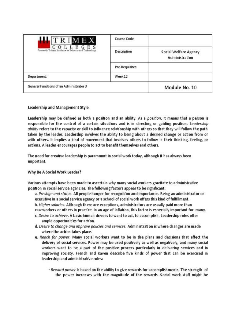 Module 10 Leadership and Management Style | PDF | Transformational ...