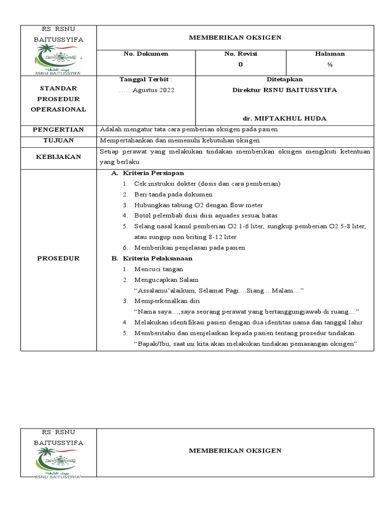 SPO Memberikan Oksigen OKE | PDF