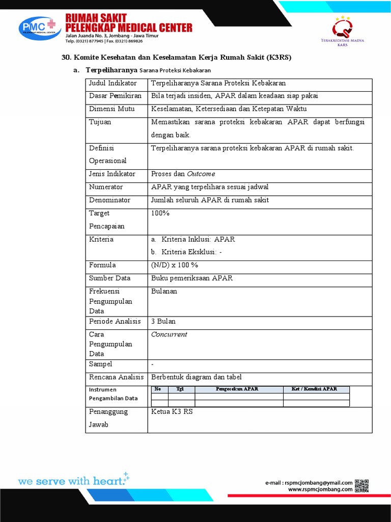 Komite Kesehatan Dan Keselamatan Kerja Rumah Sakit (K3RS) A. Terpeliharanya | PDF | Teknologi ...