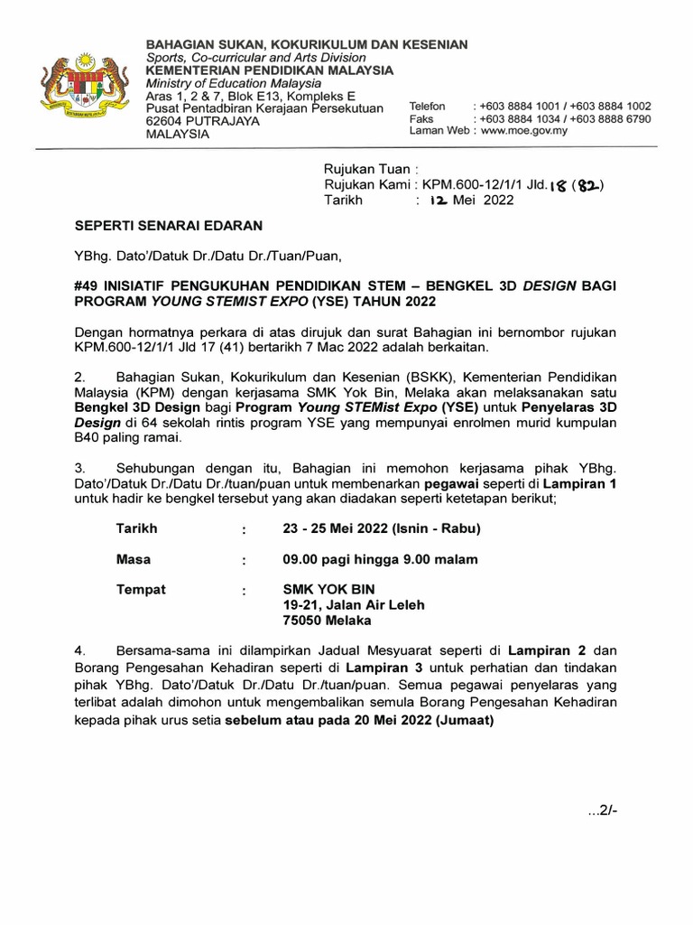 #49 Inisiatif Pengukuhan Pendidikan Stem Bengkel 3D Design Bagi | PDF