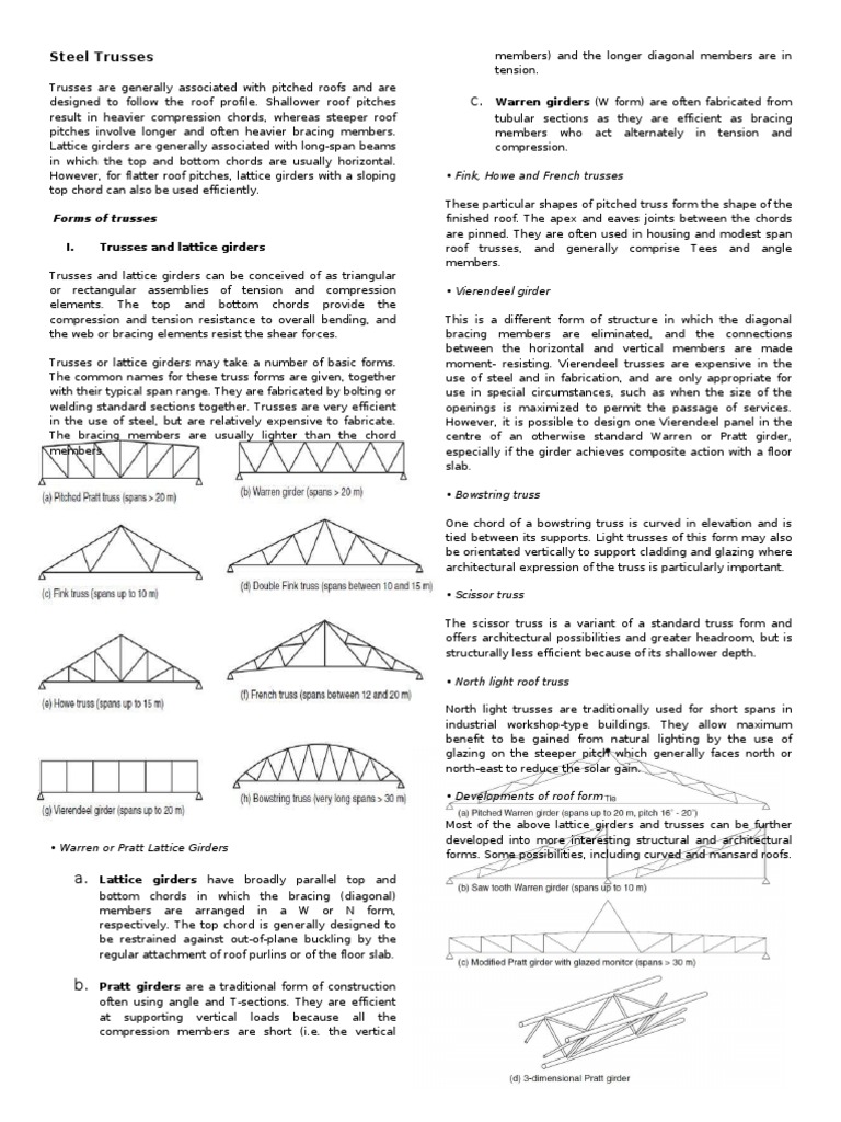 Steel Trusses | PDF | Truss | Structural Engineering