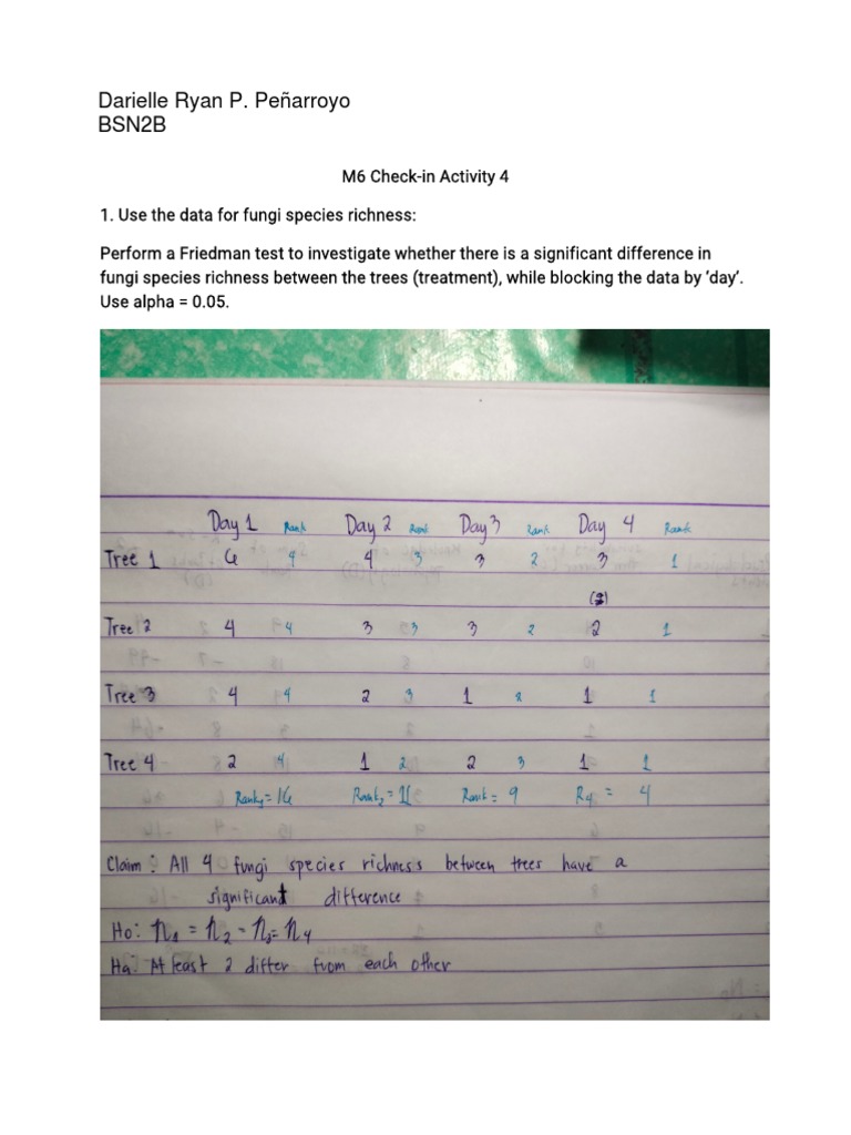 Biostatistics M6 Check-In Activity 4 | PDF