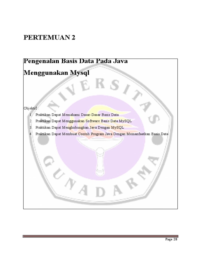 Pert2-Pengenalan Basis Data Pada Java Menggunakan Mysql PDF | PDF ...