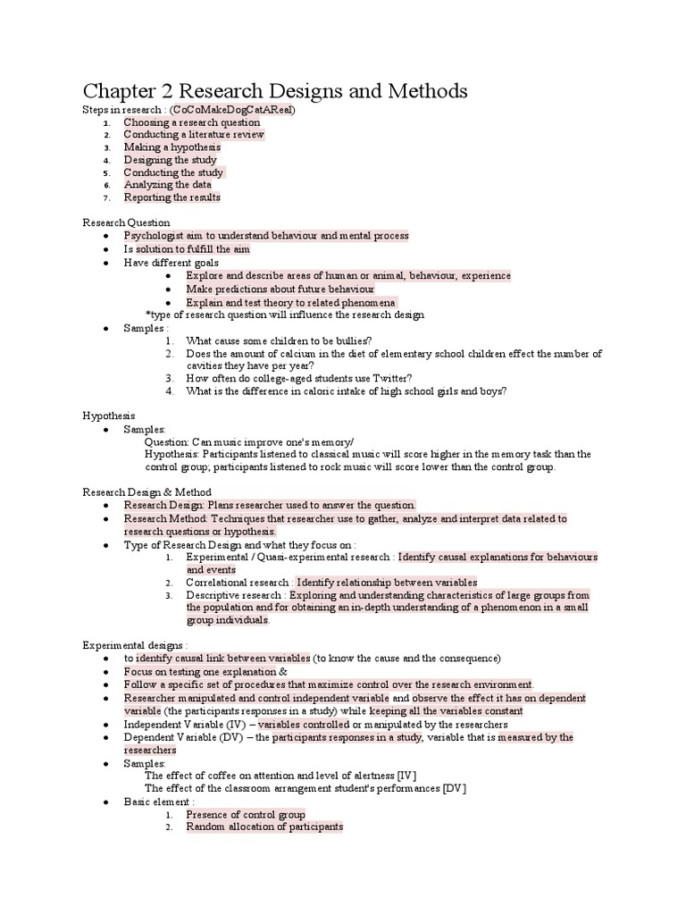 Psychology Chapter 2 | PDF | Experiment | Focus Group