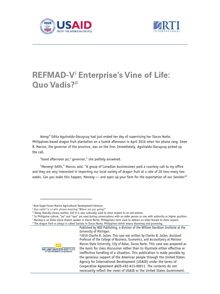 Refmad V Enterprises Vine of Life Quo Vadis Preview | PDF | Agriculture ...