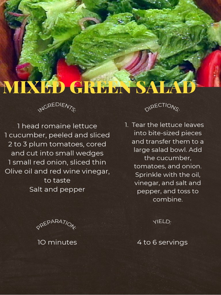 Salad Recipes By Ana Download Free Pdf Mustard Condiment Salad