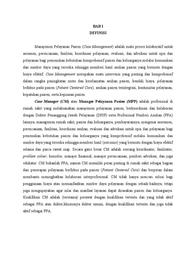 Panduan Case Manager Revisi | PDF