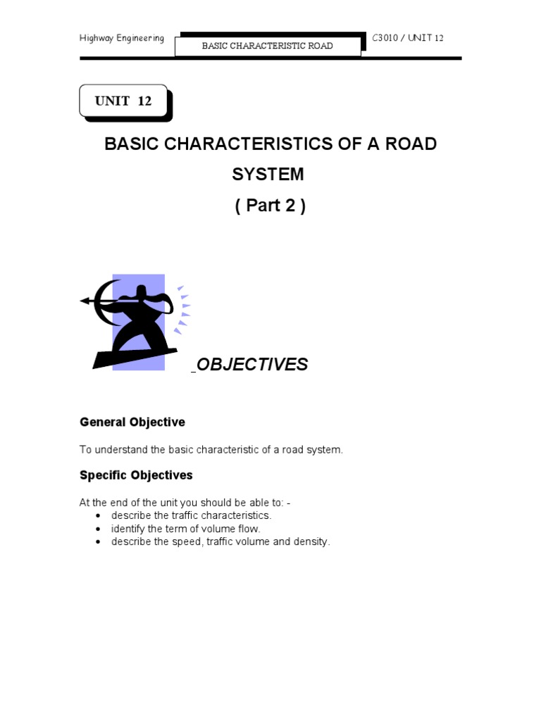 Unit 12 (BASIC CHARACTERISTICS OF A ROAD SYSTEM (Part 2) ) | PDF ...