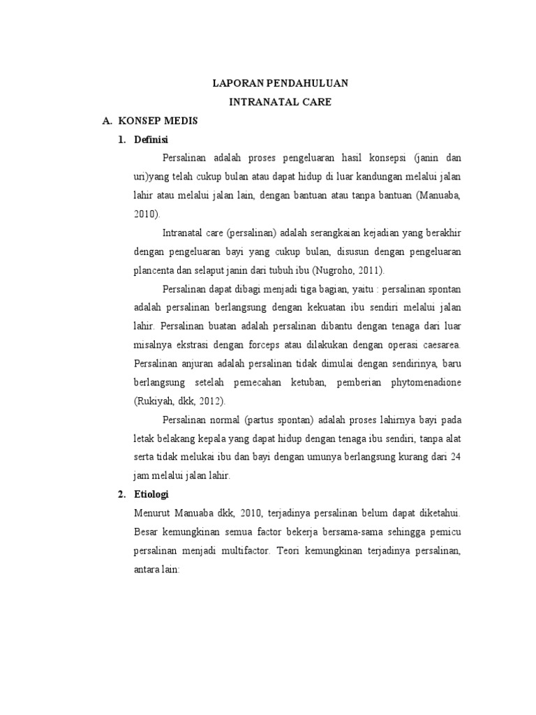 Panduan Lengkap Intranatal Care | PDF | Sains & Matematika