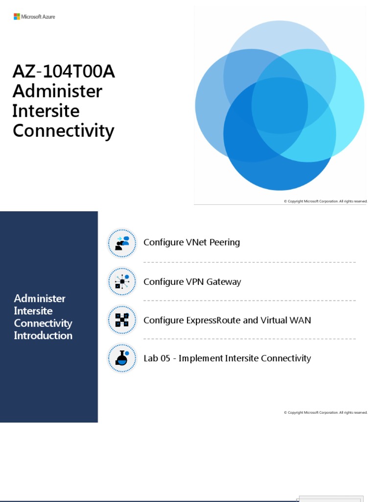 AZ 104T00A ENU PowerPoint - 05 | PDF | Virtual Private Network | Computer Network