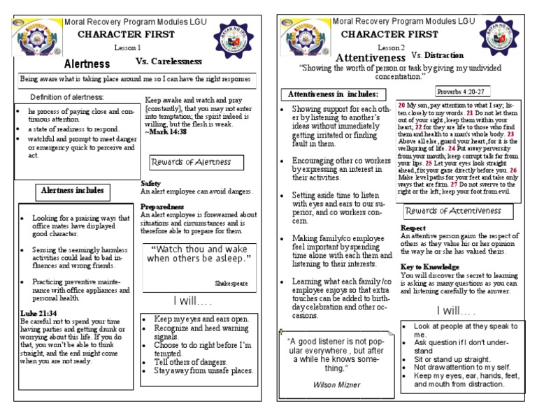 Lesson 1-2 Moral Recovery Module | PDF
